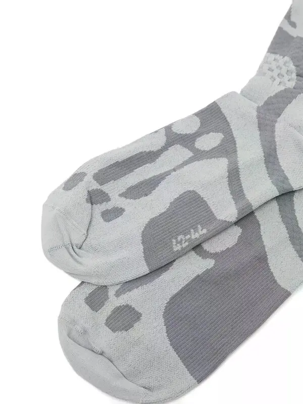 ROA Bones Logo Q-skin Technical Crew Socks - Grey