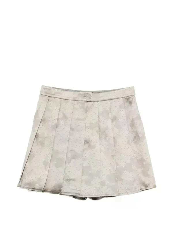 Emporio Armani Button Pleated Mini Skirt - Neutrals