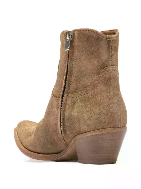 Officine Creative Wanda 103 Zip Leather Boots - Neutrals