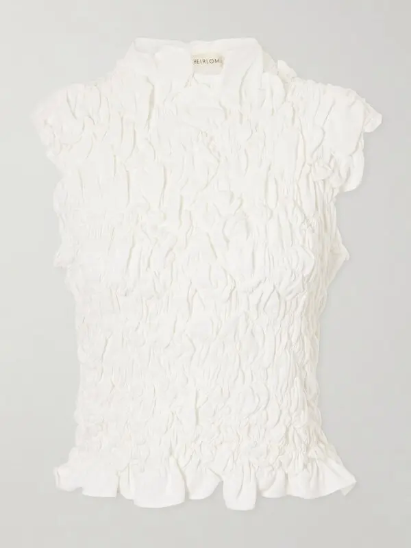 HEIRLOME Sloane Silk-crepe Top - Neutrals