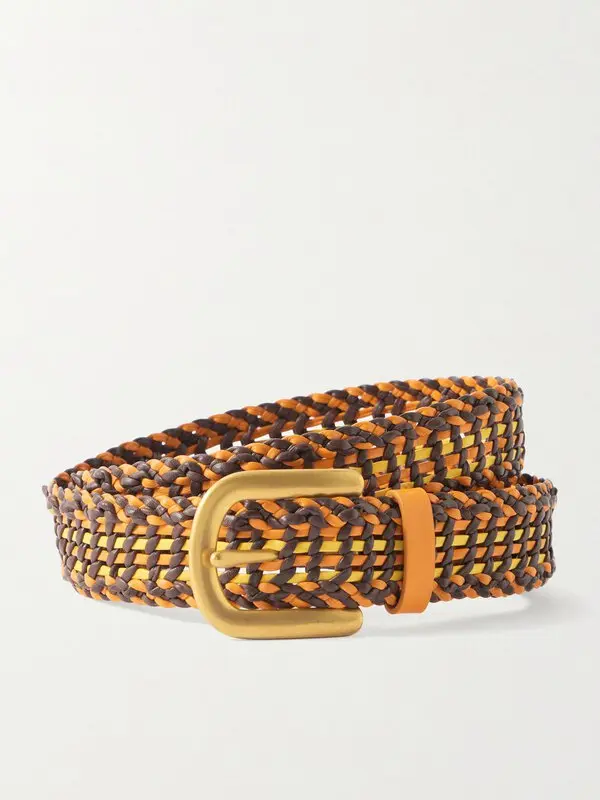 Gabriela Hearst Sam Woven Leather Waist Belt - Brown