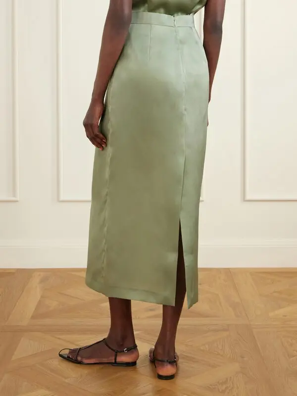HEIRLOME Irene Silk-organza Maxi Skirt - Green