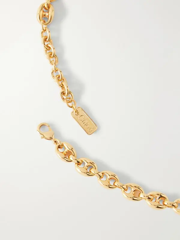 Chloé Bloom Tone Lacquer Necklace - Gold