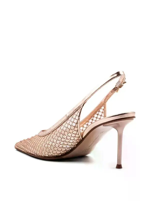 SERGIO LEVANTESI Greta6 Net Embellished Pumps - Gold