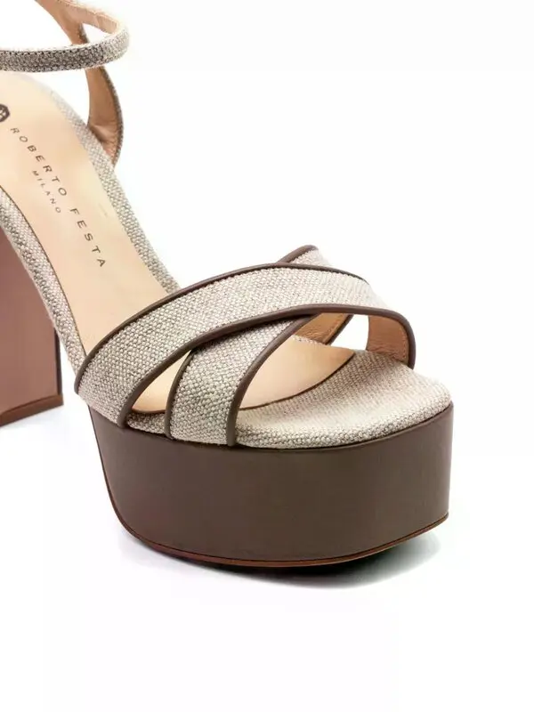 Roberto Festa Crisscross Platform Sandals