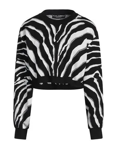 Dolce & Gabbana Sweater With Zebra Print - Black