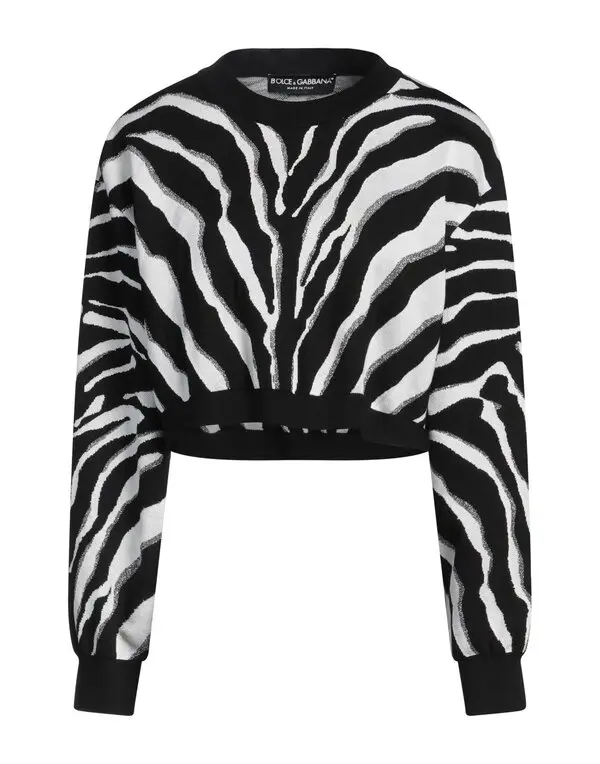 Dolce & Gabbana Zebra Print Knit Crewneck Sweater