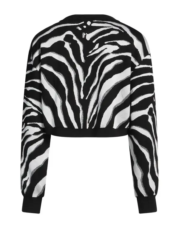 Dolce & Gabbana Zebra Print Knit Crewneck Sweater