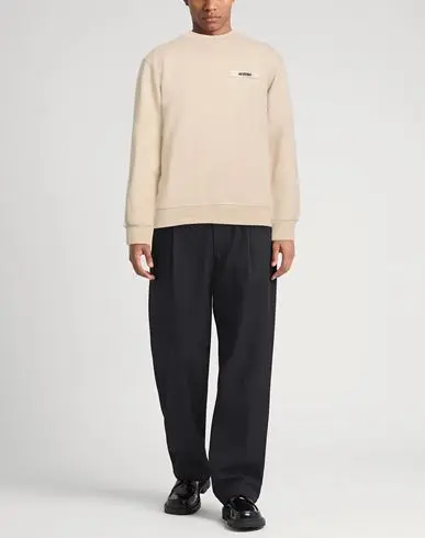 Jacquemus Cotton Crewneck Sweatshirt With Logo - Beige