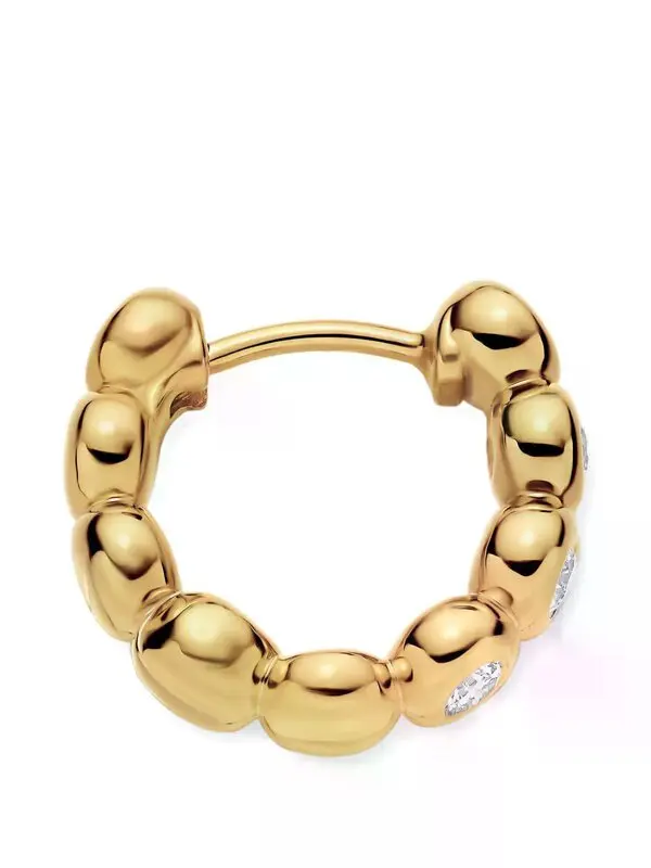 David Yurman Bezel-set Hoop Earrings - Gold