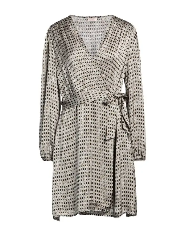 Liu Jo Geometric-print Satin Wrap Mini Dress