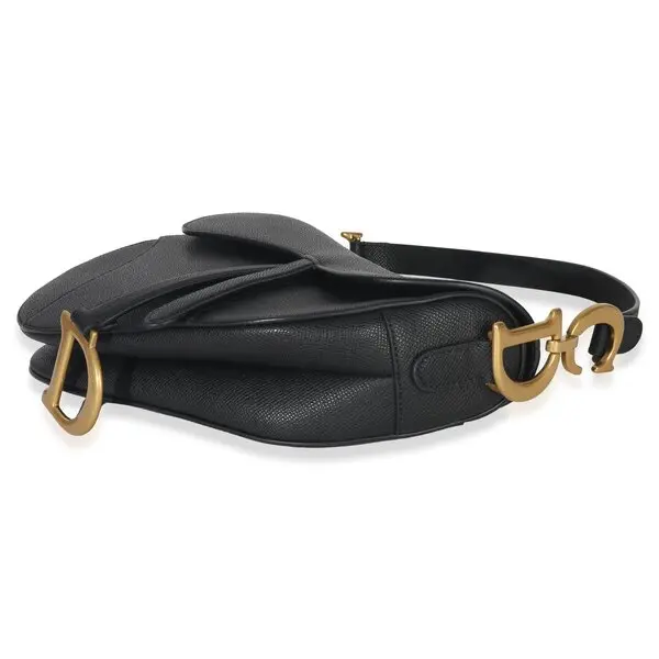 Dior Grained Calfskin Saddle Bag - Black