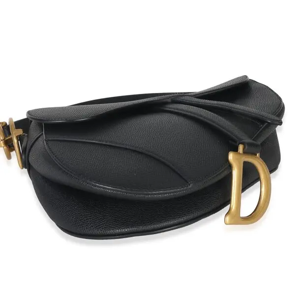 Dior Grained Calfskin Saddle Bag - Black