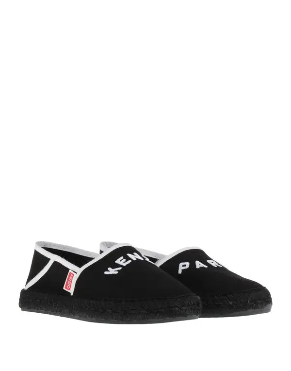 Kenzo Espadrilles With Logo And Piped Trims - Black