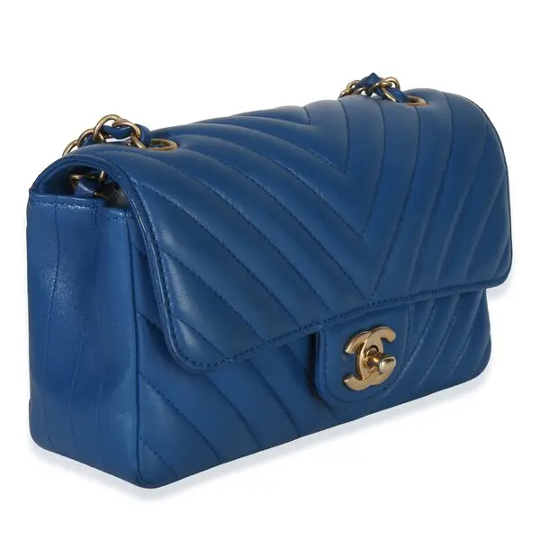 Chanel Lambskin Chevron Rectangular Flap Bag