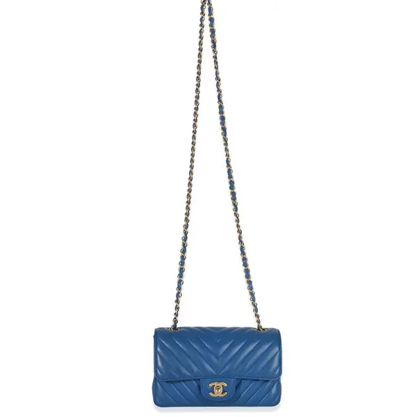 Chanel Lambskin Chevron Rectangular Flap Bag