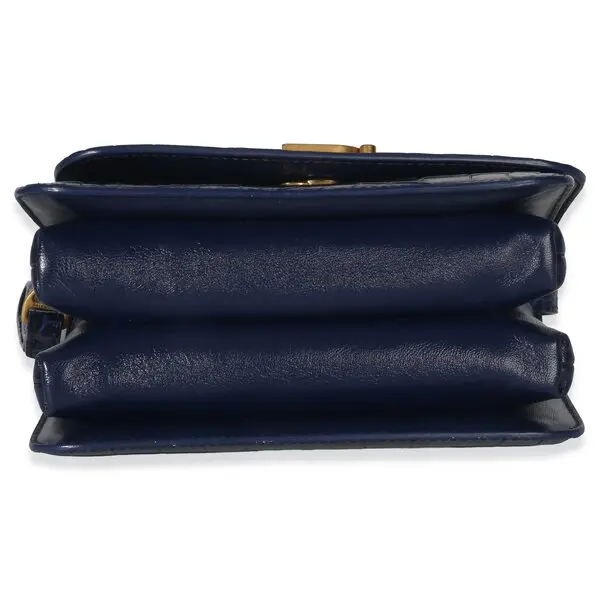Balenciaga Croc Effect Shoulder Bag - Blue