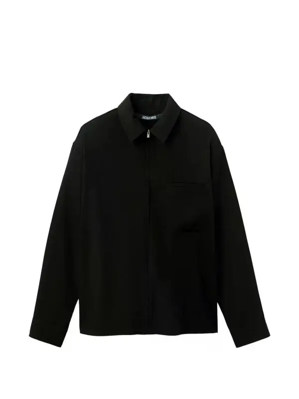 Jacquemus Mecano Chest-pocket Zip Shirt - Black