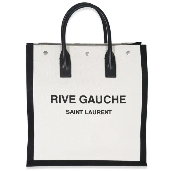 Saint Laurent Linen Rive Gauche Tote - Beige