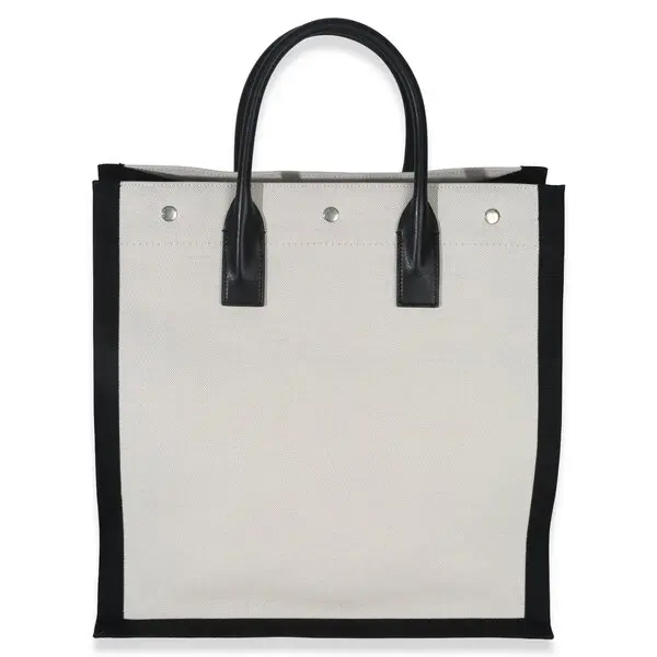 Saint Laurent Linen Rive Gauche Tote - Beige