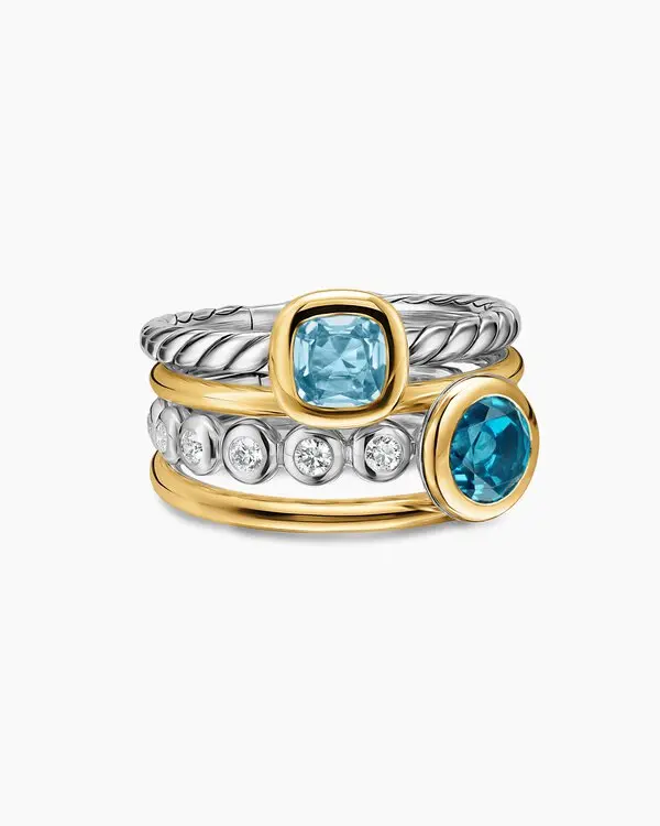 David Yurman Dy Mercer® Multi-row Ring - Sky Blue Topaz