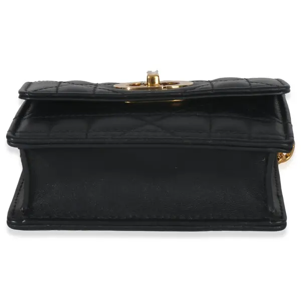 Dior Macrocannage Calfskin Micro Miss Caro Chain Bag - Black
