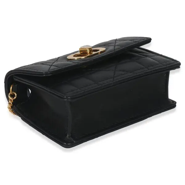 Dior Macrocannage Calfskin Micro Miss Caro Chain Bag - Black