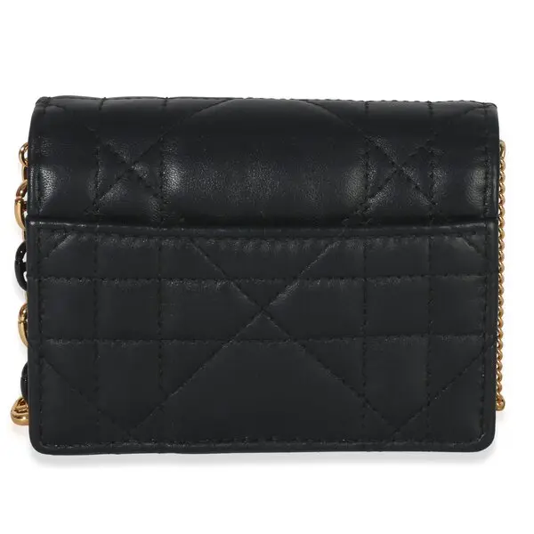 Dior Macrocannage Calfskin Micro Miss Caro Chain Bag - Black