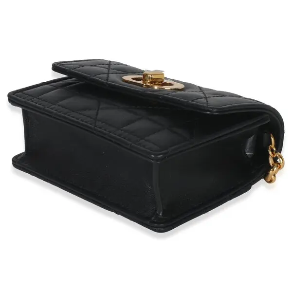 Dior Macrocannage Calfskin Micro Miss Caro Chain Bag - Black