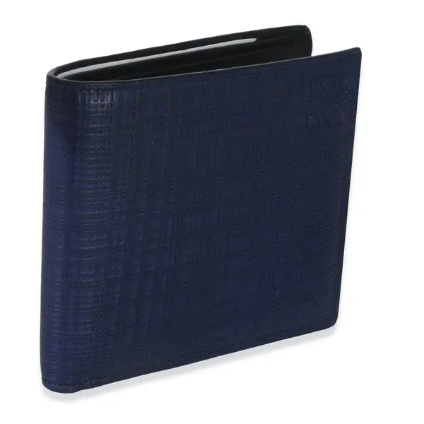 Loewe Calfskin Linen Anagram Bifold Wallet