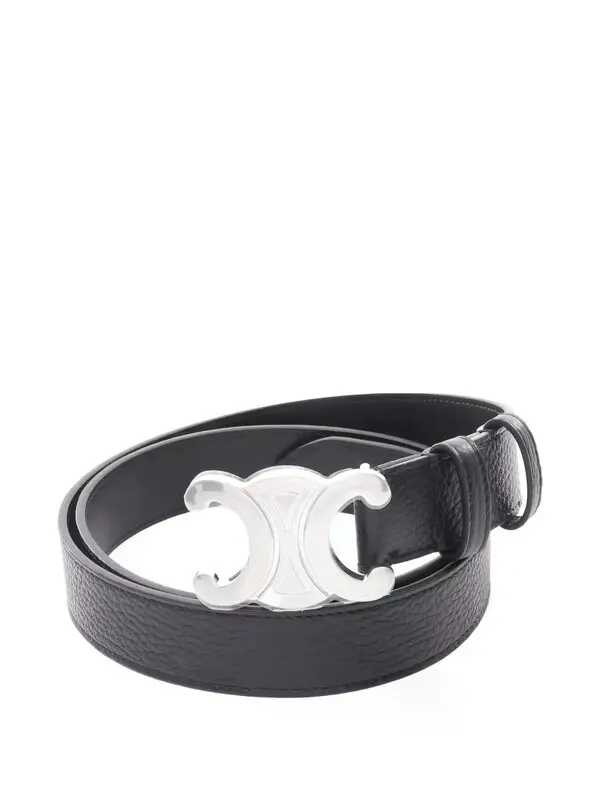 Celine 2020s 30mm Triomphe Belt - Black