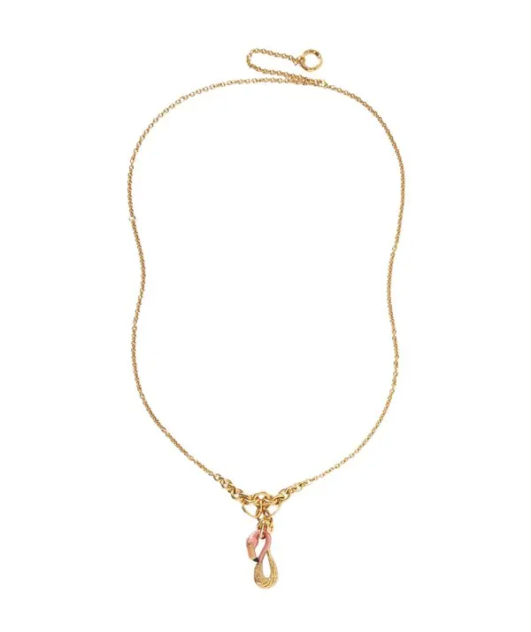 Chloé Gold-tone And Enamel Necklace - Pink