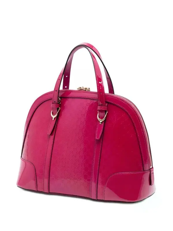 Gucci Small Microissima Patent Dome Satchel - Pink