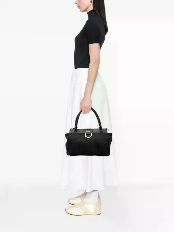 Gucci Gg Canvas Abbey D-ring Tote - Black