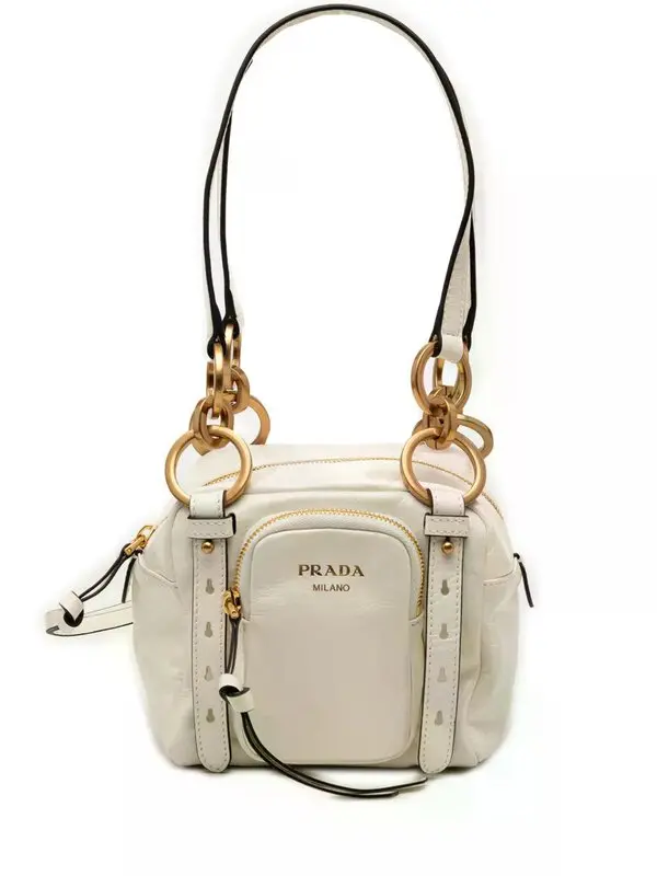 Prada Mini Soft Calfskin Dangle Top Handle Shoulder Bag