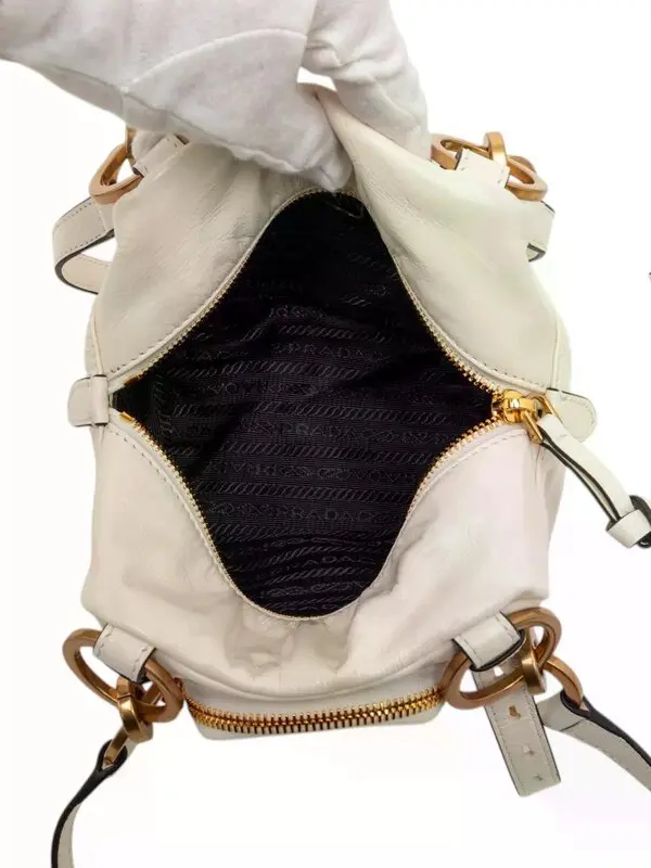 Prada Mini Soft Calfskin Dangle Top Handle Shoulder Bag