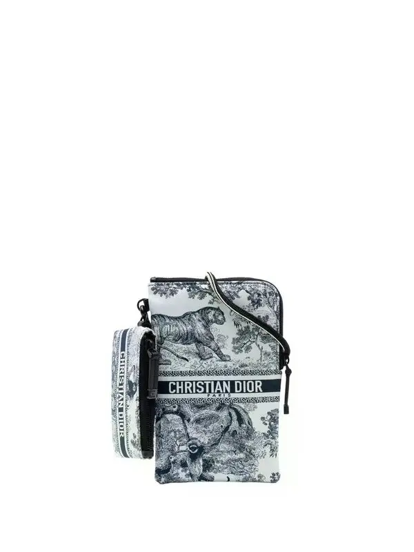 Dior Diortravel Toile De Jouy Multifunction Pouch - Blue