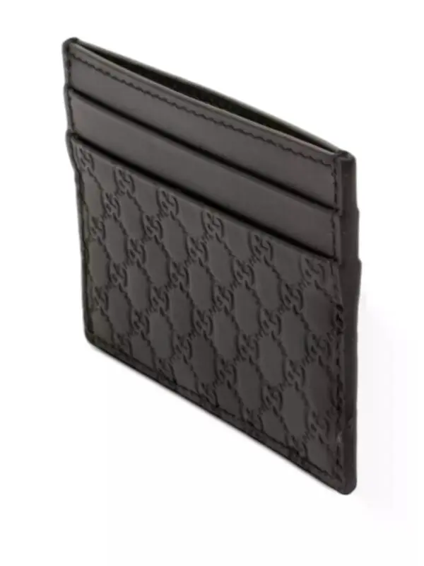 Gucci 2016-2026 Microguccissima Card Holder - Black