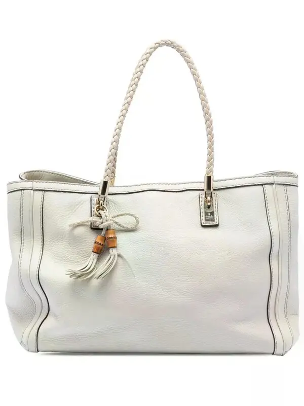 Gucci 2016-2026 Medium Leather Bella Tote Bag - White