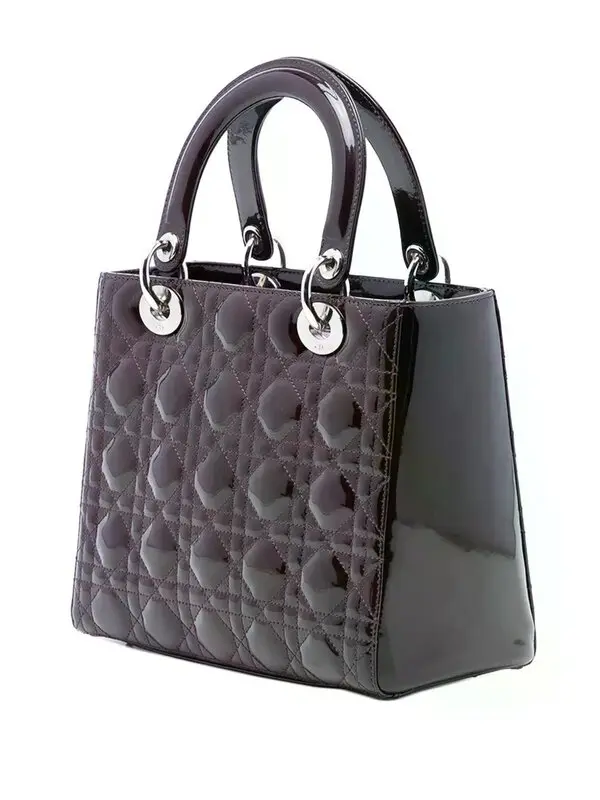 Dior 2009 Medium Patent Cannage Lady Satchel - Purple