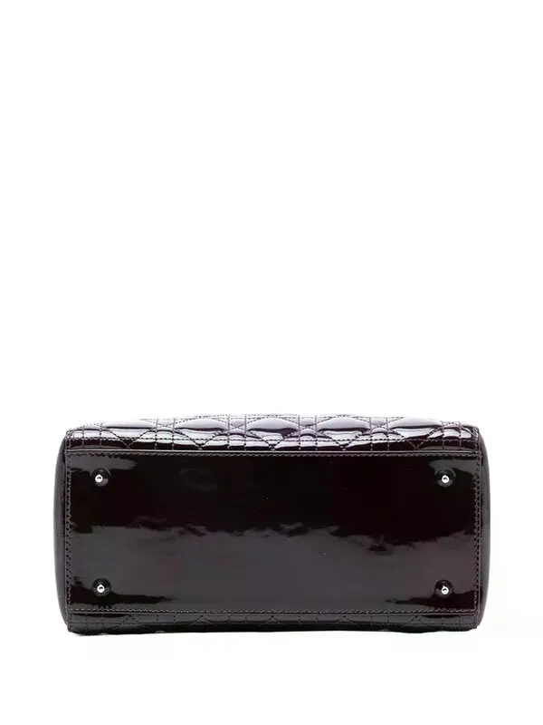 Dior 2009 Medium Patent Cannage Lady Satchel - Purple