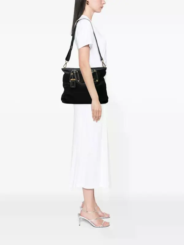 Prada Saffiano Trimmed Tessuto Satchel