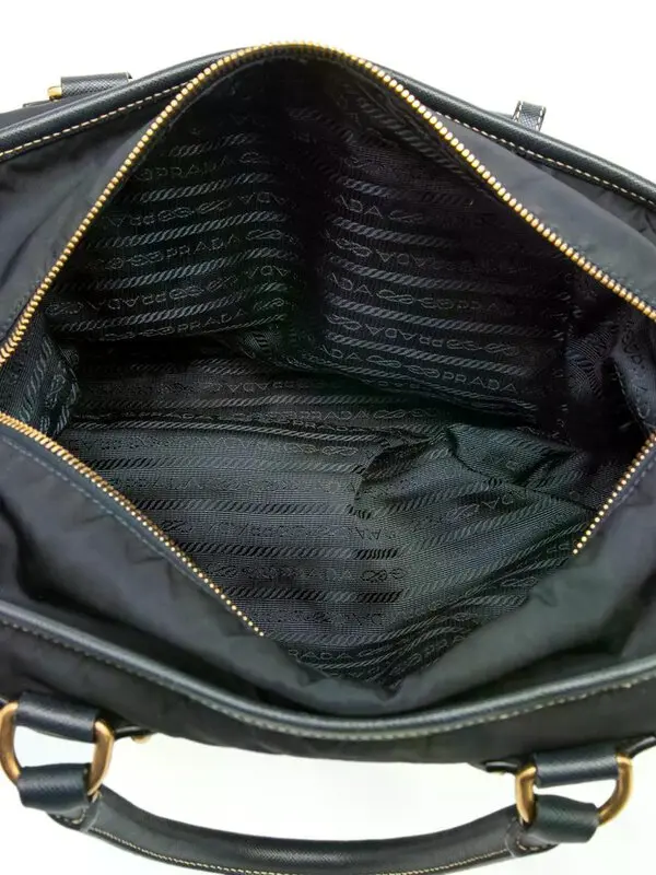 Prada Saffiano Trimmed Tessuto Satchel