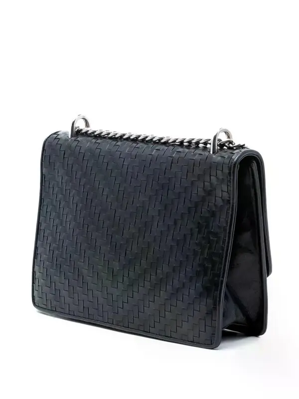 Prada Woven Madras Leather Chain Flap Bag