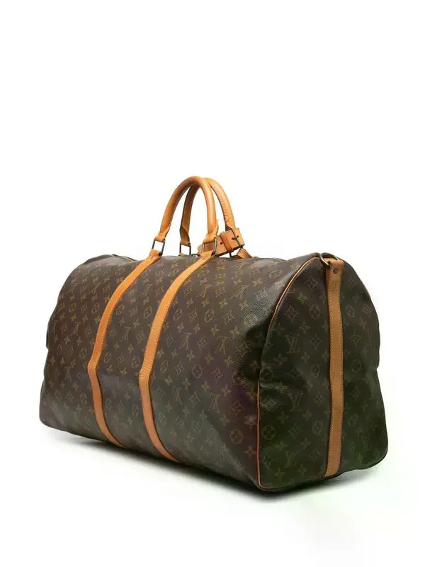 LOUIS VUITTON 1990s Monogram Keepall Bandouliere 60 Travel Bag - Brown