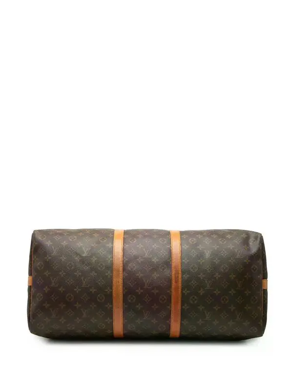 LOUIS VUITTON 1990s Monogram Keepall Bandouliere 60 Travel Bag - Brown