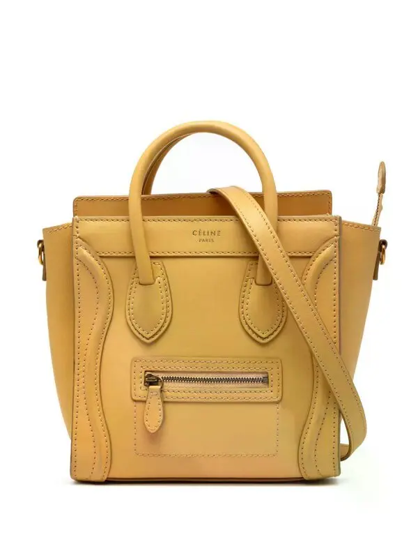 Celine 2014 Nano Leather Luggage Tote Satchel - Yellow