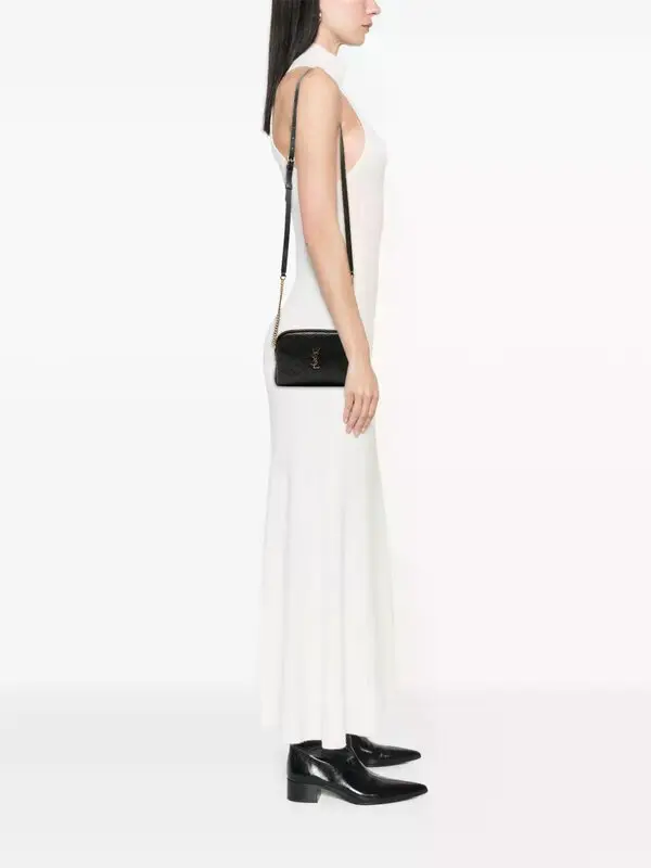 Saint Laurent Mini Quilted Lambskin Gaby Zippered Pouch Crossbody Bag - Black
