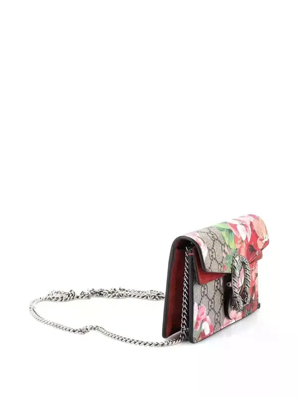 Gucci Dionysus Blooms Print Gg Coated Canvas Super Mini Crossbody Bag - Brown