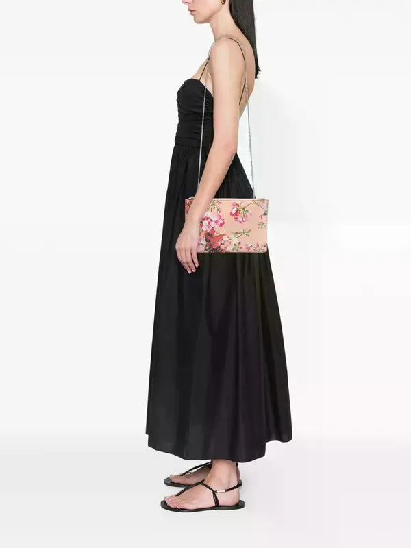 Gucci Calfskin Blooms Chain Clutch Shoulder Bag
